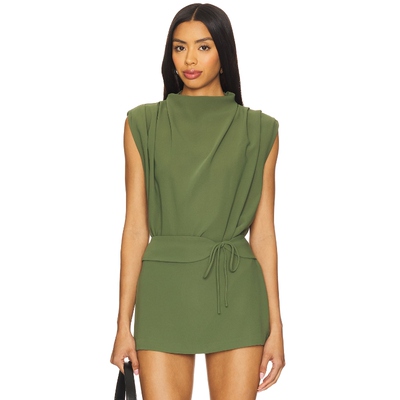 Amanda Uprichard FABIENNE 上装 橄榄色REVOLVE小众新