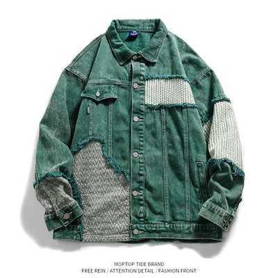 【限时优惠】贴布牛仔外套男