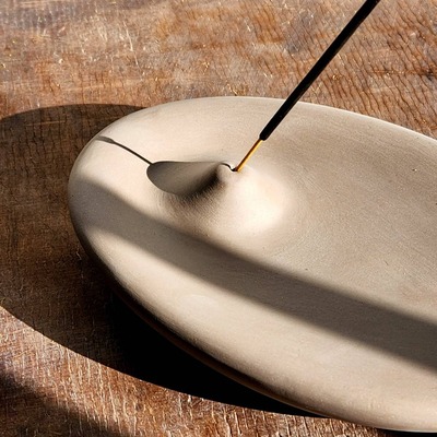 Incense burner现代简约水泥香插线香盘家居装瑜伽冥想 饰品摆件