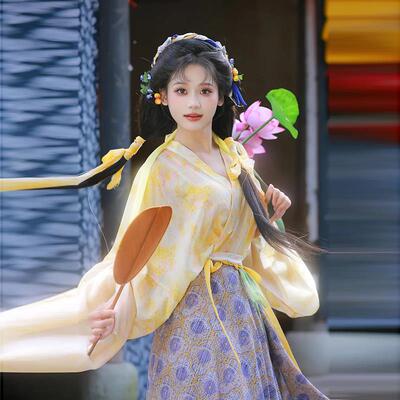 园风汉服2美0田26款种新田文女主古装高端PJX仙气古风绝大袖衫洋