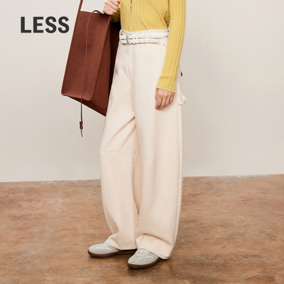 LESS秋宽松棉质休闲简约长裤设计感香蕉牛仔裤女2O8E13380