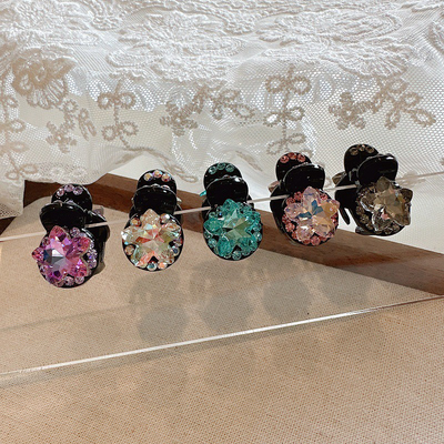 Raffia韩国星星发夹迷你抓夹气质镶钻前额侧边夹百搭刘海碎发女