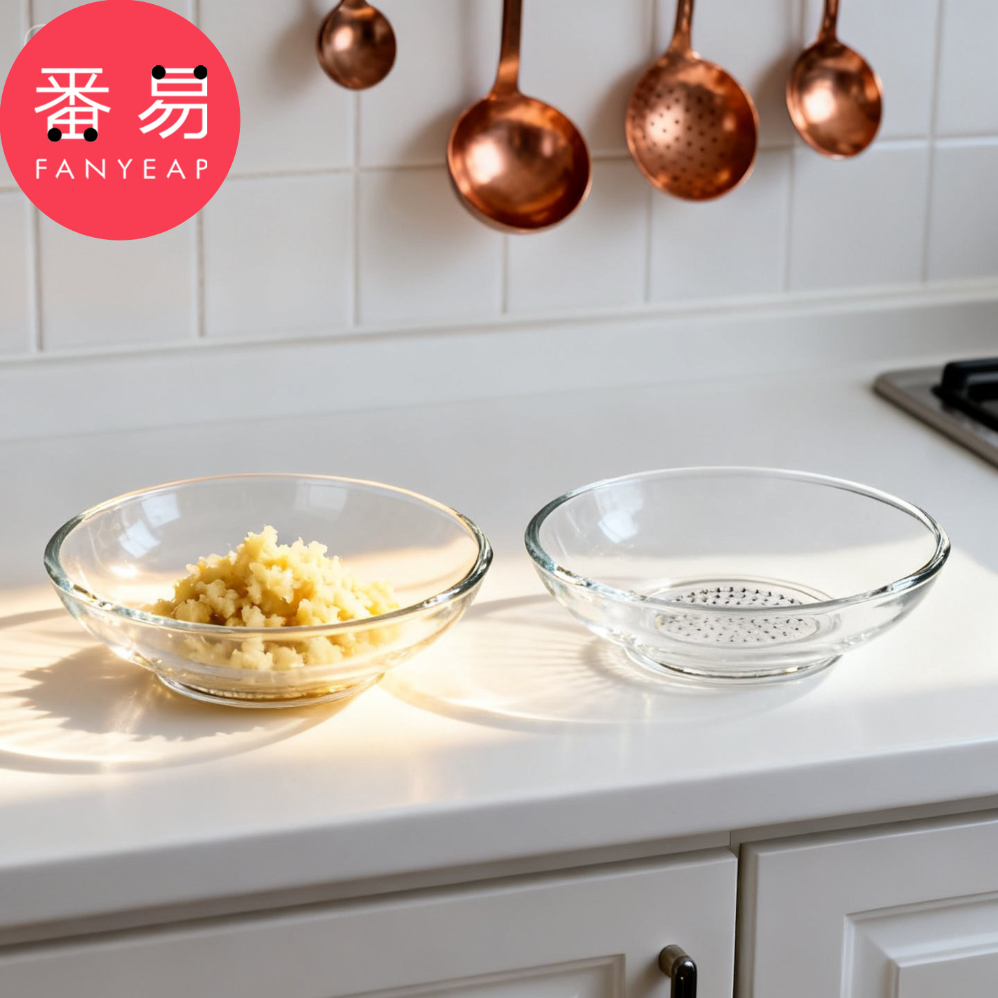 磨姜器B1pn008-玻璃磨姜蒜蘸料碟家用研磨蒜泥盘调味碟小料碟子