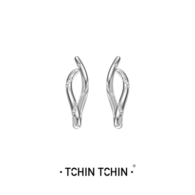TCHINTCHIN锆石藤蔓造型耳钉