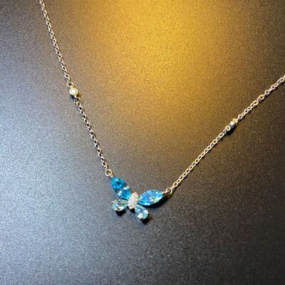 Vintage古着 Ethereal Blue Butterfly 项链
