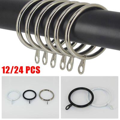 速发12pcs+Metal+Curtain+Rings+Hanging+Hooks+For+Curtains+Rod