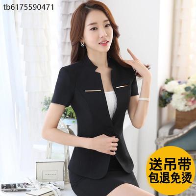 职业套装女三件套春夏气质酒店珠宝领班前台美容师正装西装工作服