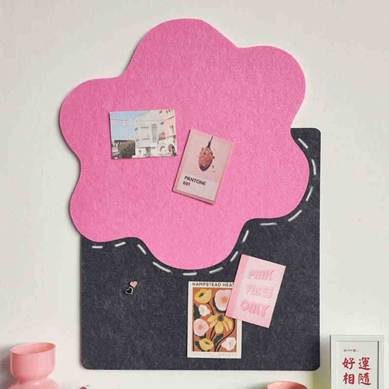 彩色毛毡板软木板照片墙毛毡墙贴卡通公告栏展示板留言板挂墙