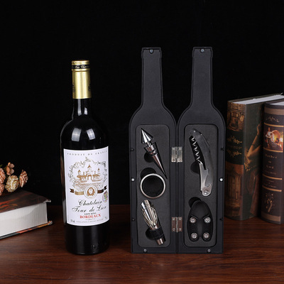 Gift Gift Box Red Wine Bottle Opener Wine Set 3 Pcs Black