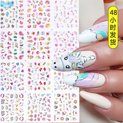 Nail Art Stickers Ins Japanese Watermark Love Unicorn跨境专