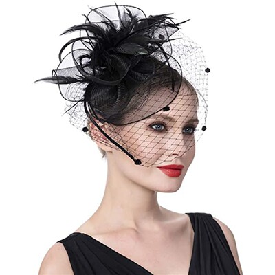 Fascinators Hat Women Flower Mesh Ribbons Feathers Fedoras跨