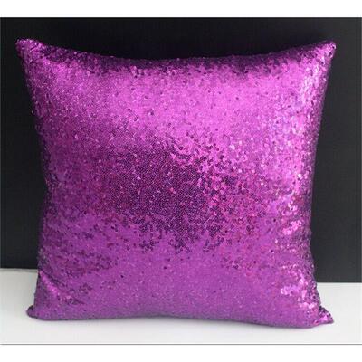 Sequins hold pillow Sofa cushion for leaning on Pure color p