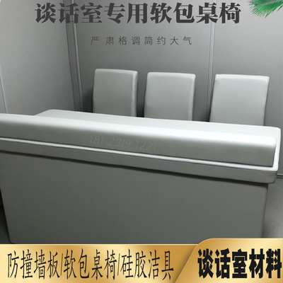 审谈话室防撞B1阻燃纳米棉软包门留置室BBD墙板聚乙烯询问室桌椅2