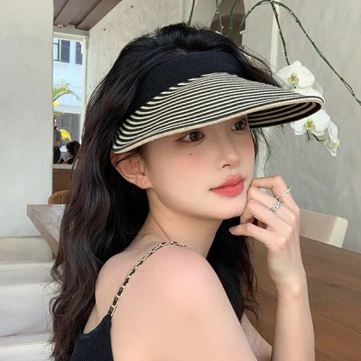 夏季户外蕾丝蝴蝶结优雅空顶帽