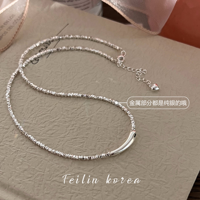 纯银碎银子水滴项链2026新款爆款