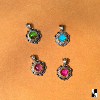 GEROCHRISTO复古花丝宝石吊坠