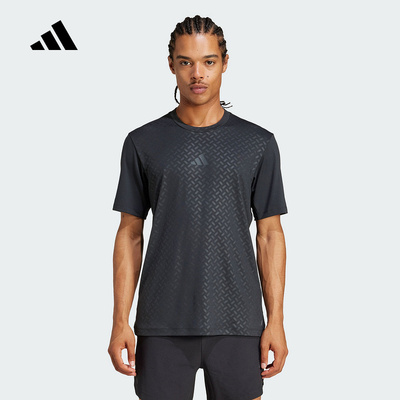 adidas阿迪达斯新款2025夏男透湿透汽耐磨运动短袖圆领T恤 JI8215