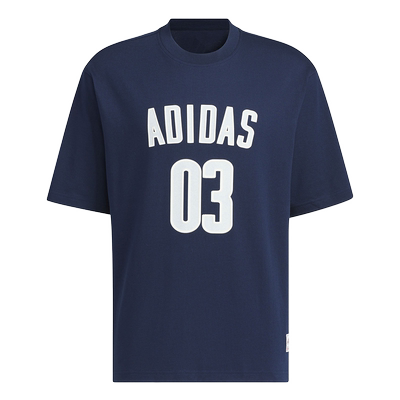 adidas阿迪达斯半袖上衣2024秋男MS GFX T藏青色短袖T恤 JM7233