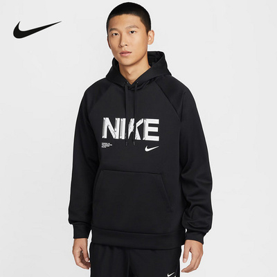 NIKE耐克卫衣男2026春新款印花休闲宽松加绒连帽套头衫IF2193-010