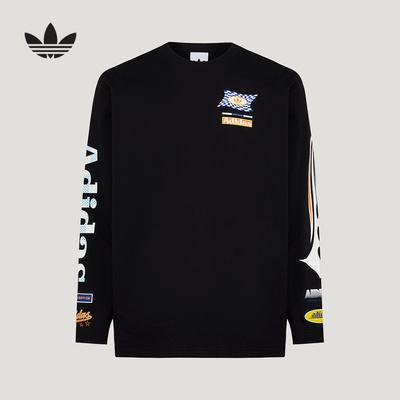 adidas阿迪达斯三叶草赛车风oversized半袖夏男宽松短袖T恤LD6516