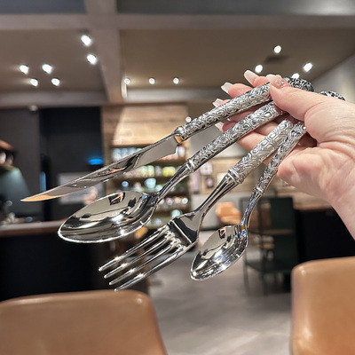 龟柄18/10不锈钢西餐刀叉勺子