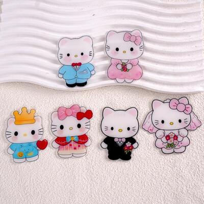 2.14情人节情侣kt猫印刷马卡龙爱心蜡烛烘焙装扮亚克力烘焙装扮