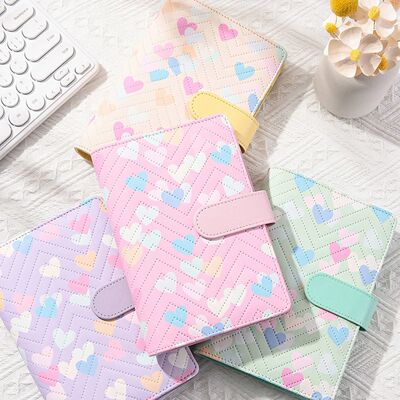 A6 PU leather binder economy 6-ring notebook stylish design