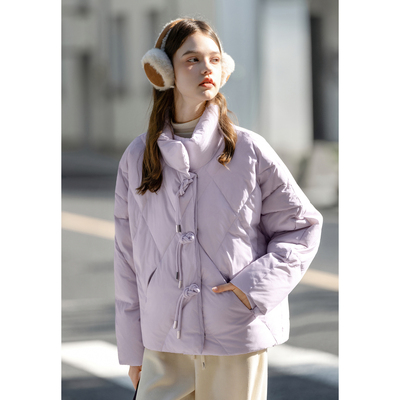 唐狮冬季羽绒服女立领新中式短款