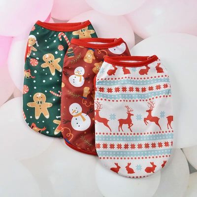 Christmas Dog Vest – Cute Cartoon Pet Clothes for Small Dog