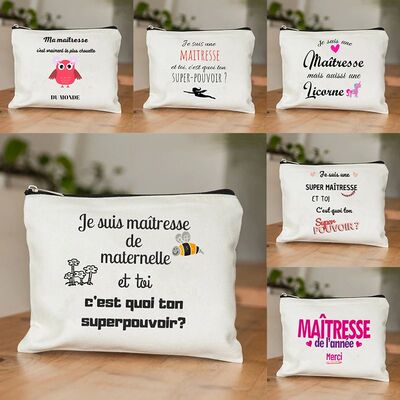 Teacher Theme Women Makeup Bag Maitresse Inspired Cosmetic C