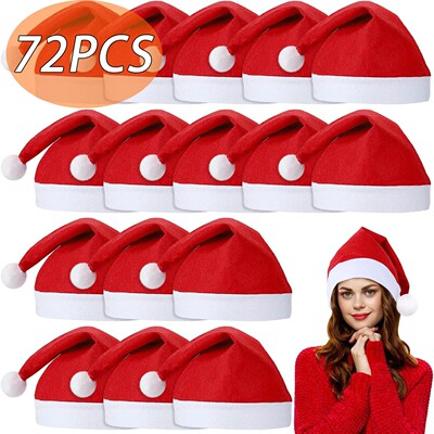 Adults Kids Christmas Hats Non-woven Fabric Santa Claus Xmas