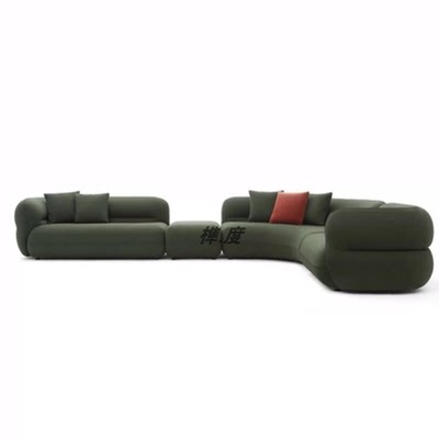 意式极简弧形沙发组合