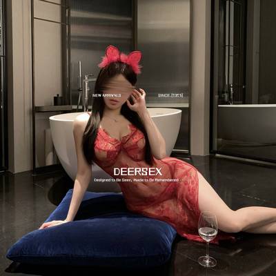 灌云县伊山镇醉美制衣厂透视蕾丝吊带制服纯御姐系高开叉长裙蕾丝