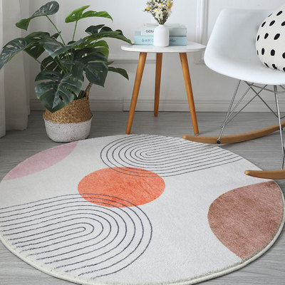仿羊绒地毯圆形ins客厅茶几沙发卧室少女床边转椅房间家用地垫