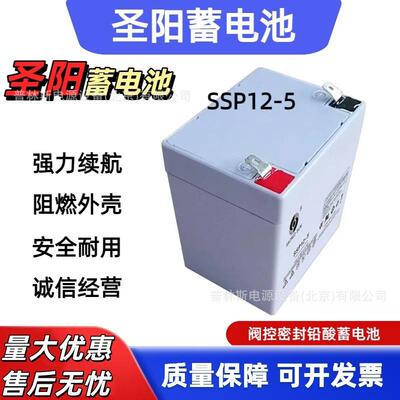蓄电池SSP12-5 12V5AH 电梯消防 门禁 音响应急免维护蓄电池