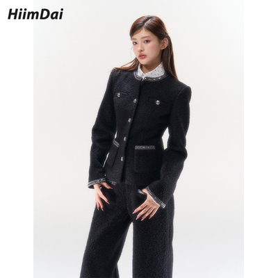 HiimDai颗粒圈圈毛呢小香风外套