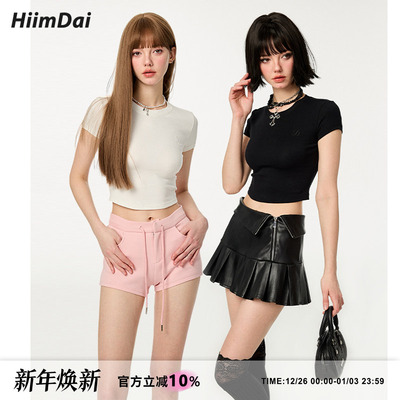 HiimDai甜酷百搭收腰短袖T恤