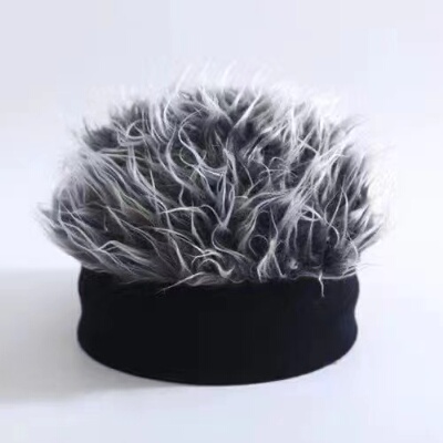 假发男短发帽子假发一体女秋冬季地主帽男女抖音网红街头流氓帽