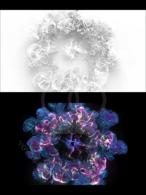 魔法烟雾扩散粉末粒子蔓延特效合成视频素材