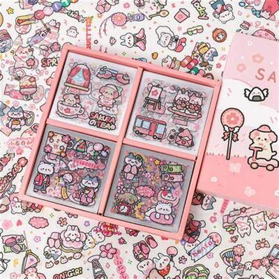 waterproof asthetic stickers sticker set 日韩可爱贴纸樱花
