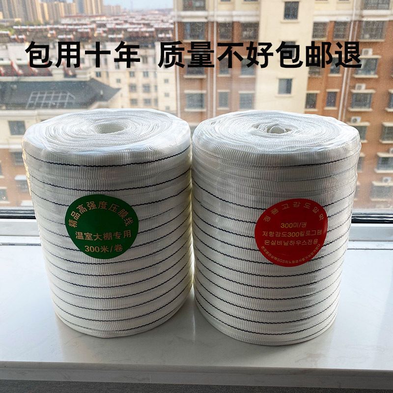 佳盈大棚压膜绳温室配件加厚抗老化耐磨压膜线压膜带白色托膜带云