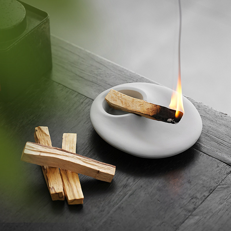 香木盘跨境香炉圣木托盘架Palo Santo holder燃烧盘托盘秘鲁圣木