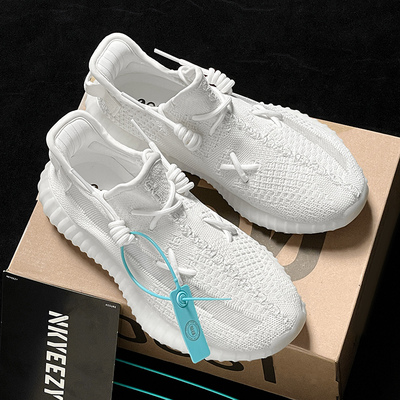 正品椰子鞋350纯白厚底运动鞋