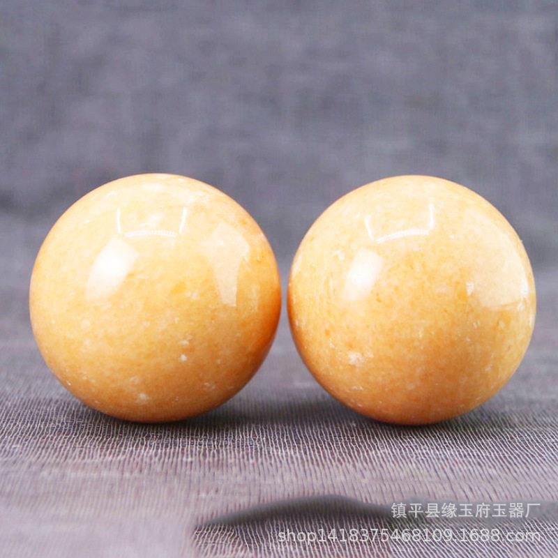 2026玉石健身手球 按摩保健女娲石健身球泗滨砭石 黑青花冰球白玉