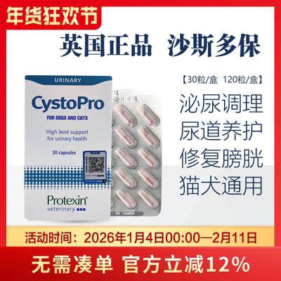 英国cystopro沙斯多保犬泌尿结石利尿通尿频尿血膀胱炎尿路感染犬