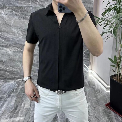 【现货】23222夏季新品翻领成熟男士短袖T恤翻领POLO简约休闲时尚