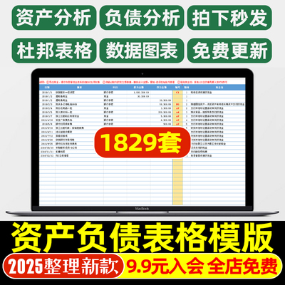 Excel表格模板录入资产负债表公式自动生成现金流量表杜邦分析表