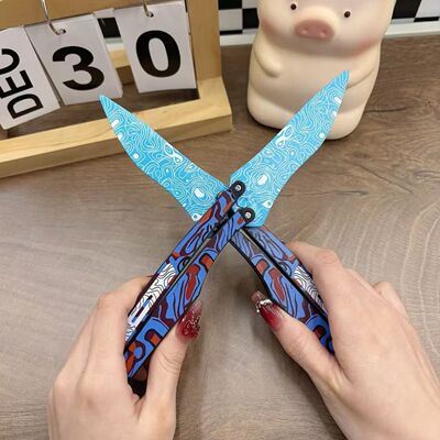 现货和平精英周边冷锋蝴蝶模型合金未开刃冷锋可折叠手办玩具22cm