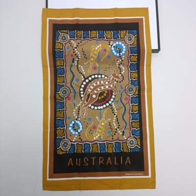 瑕疵澳洲原著民点画艺术Tea Towel茶巾装饰布挂布背景布壁画盖布