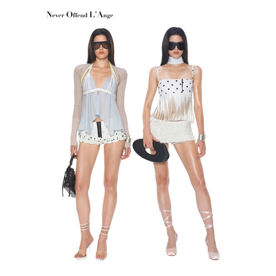 NOLA波点网纱吊带短裙套装